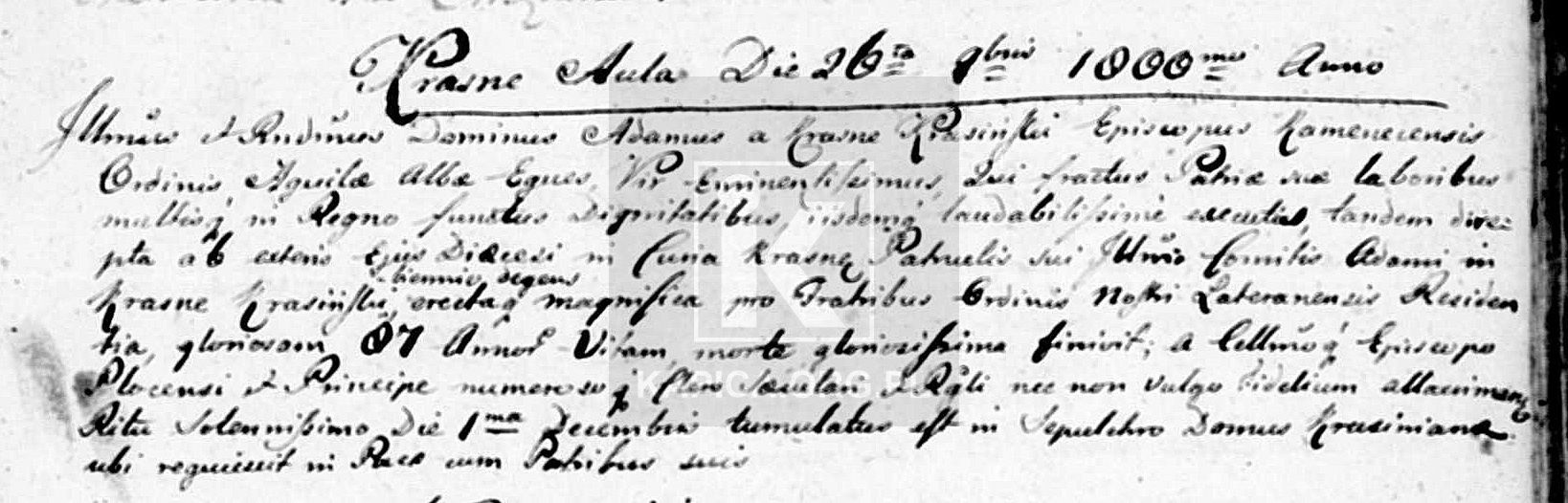 KRASIŃSKI Adam Stanisław 1714-1800 | Fundacja im.Ignacego Kapicy